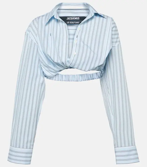 Jacquemus La Chemise Bahia Courte Striped Top - Blue
