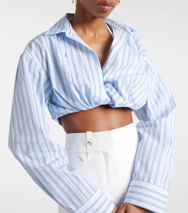 Jacquemus La Chemise Bahia Courte Striped Top - Blue
