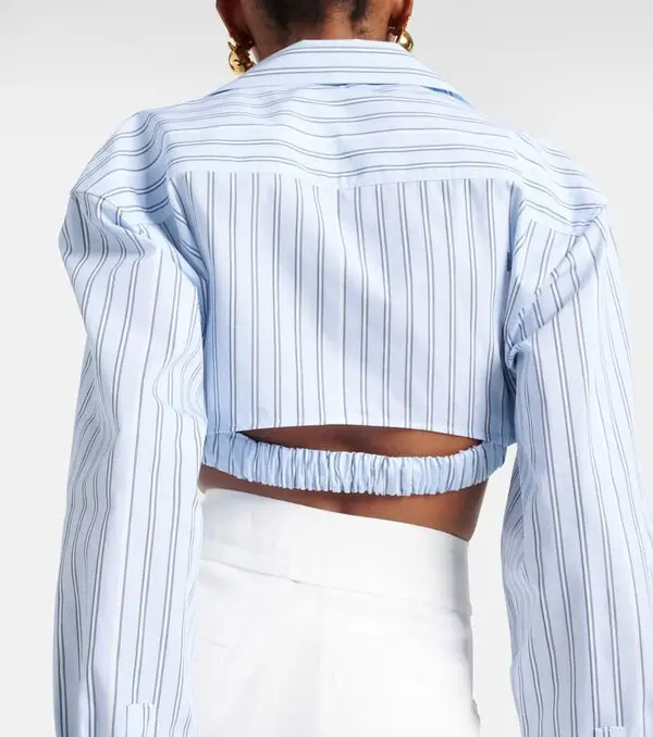 Jacquemus La Chemise Bahia Courte Striped Top - Blue