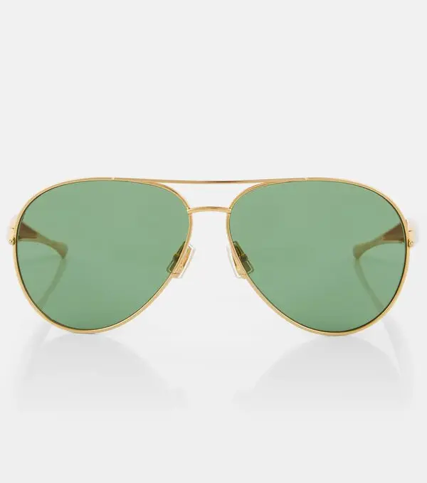 Bottega Veneta Sardine Aviator Sunglasses - Gold