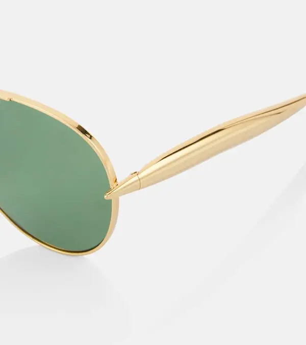 Bottega Veneta Sardine Aviator Sunglasses - Gold
