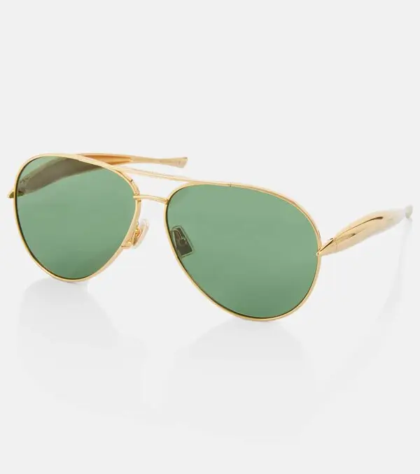 Bottega Veneta Sardine Aviator Sunglasses - Gold