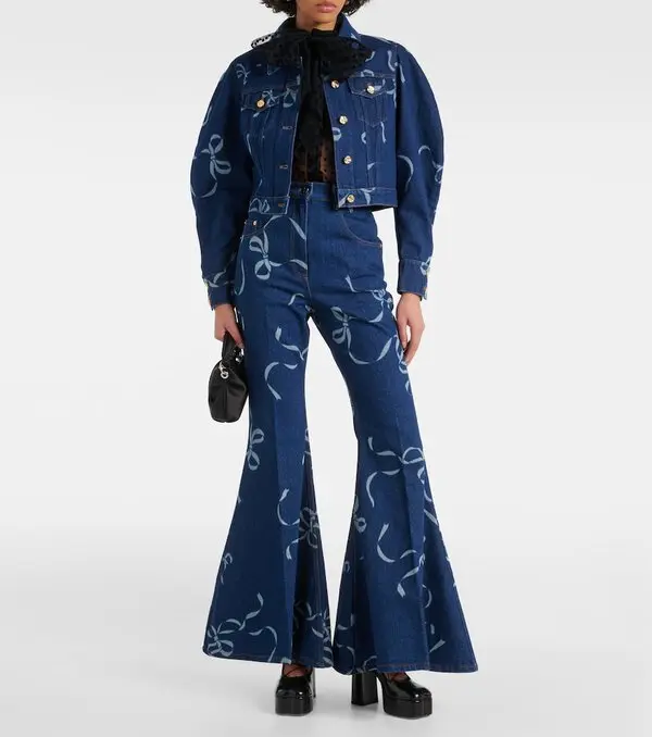 Nina Ricci Printed Denim Trucker Jacket