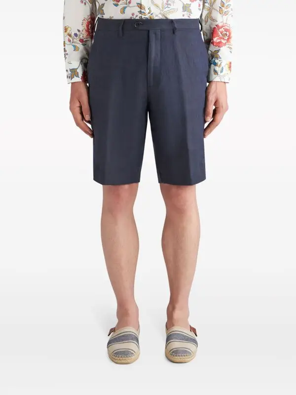 Etro Pressed-crease Bermuda Shorts - Blue