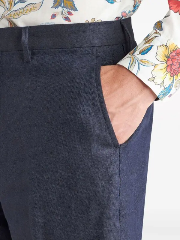 Etro Pressed-crease Bermuda Shorts - Blue
