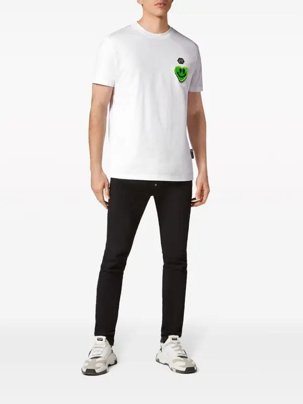 Philipp Plein Smile-print Cotton T-shirt - White