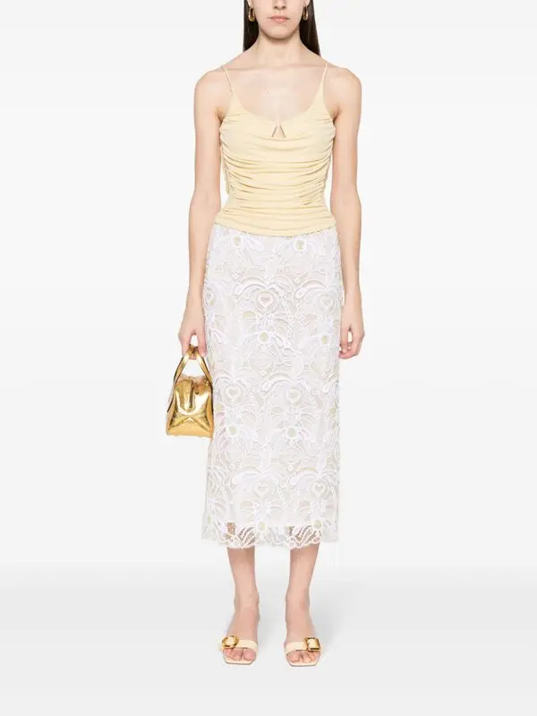 Fabiana Filippi Embroidered Open-knit Midi Skirt