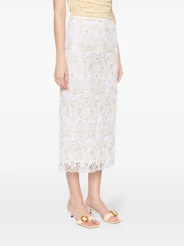 Fabiana Filippi Embroidered Open-knit Midi Skirt