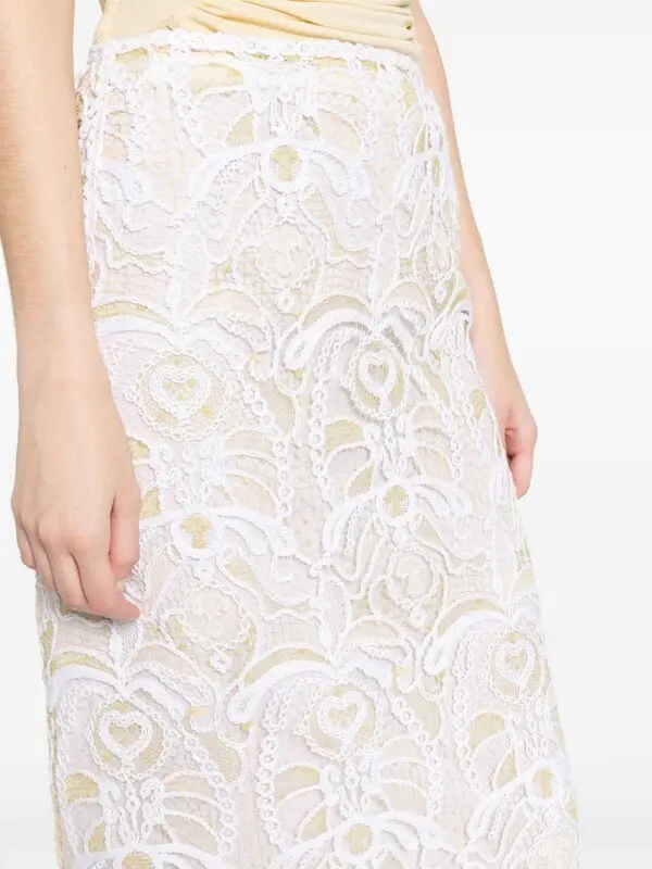 Fabiana Filippi Embroidered Open-knit Midi Skirt