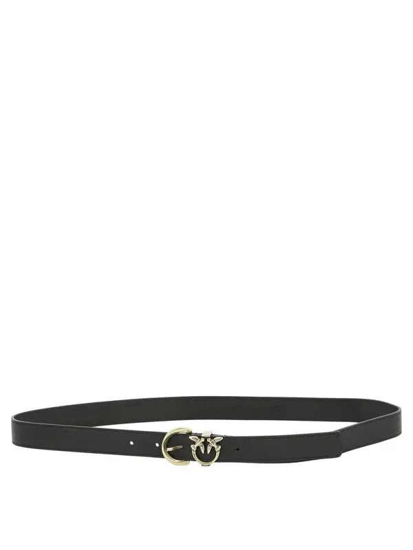 Pinko Love Birds Leather Belt - Black