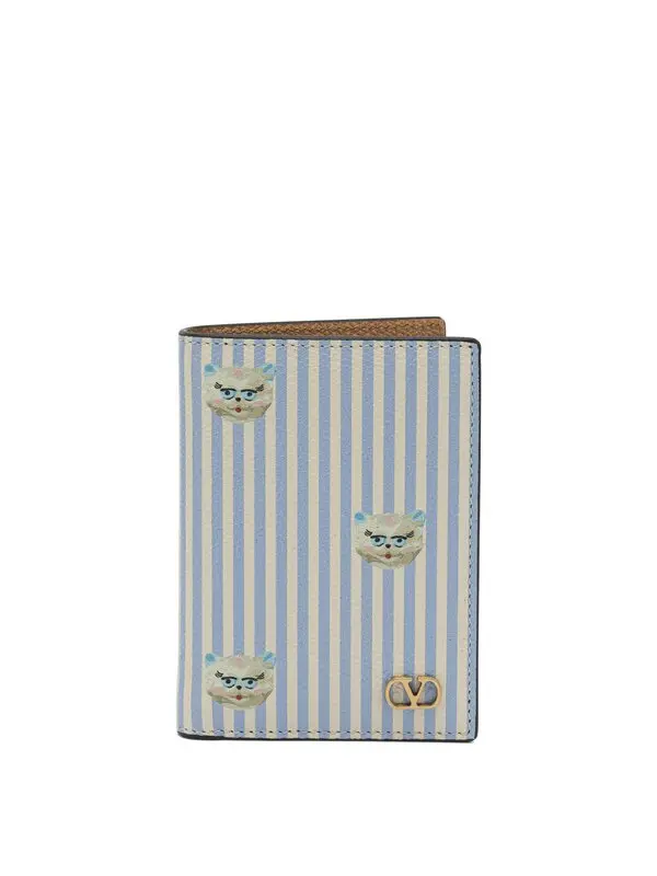 Valentino Garavani V Logo Signature Card Holder - Light Blue