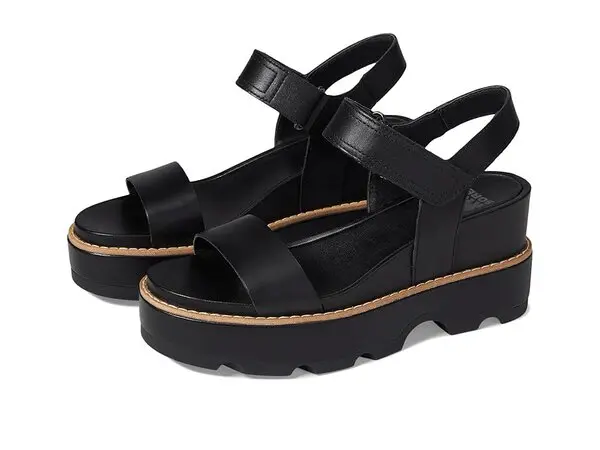 Sorel Joanietm Iv Y Strap Wedge Sandals - Black
