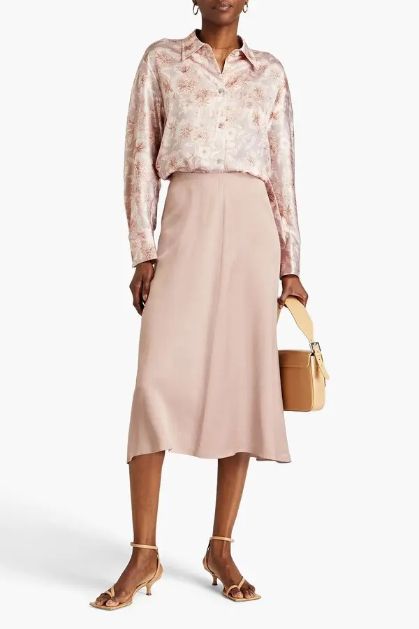 Vince Satin Midi Skirt