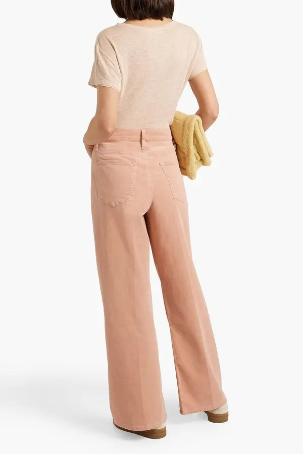 FRAME Le Slim Palazzo Cotton-blend Corduroy Pants - Blush
