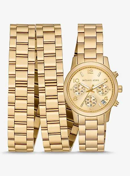 Michael Kors 18k -plated Stainless Steel Triple Wrap Watch - Gold