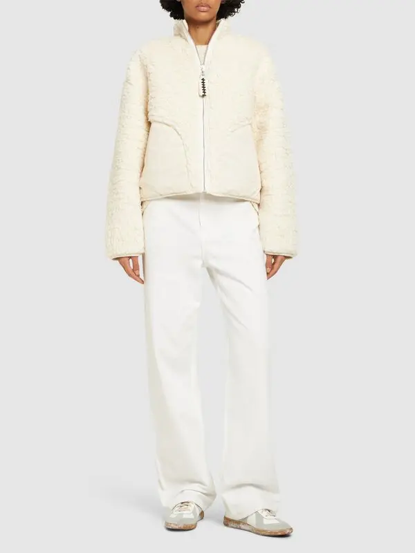 JIL SANDER Cotton Fleece Zip-up Jacket - Ivory | Editorialist