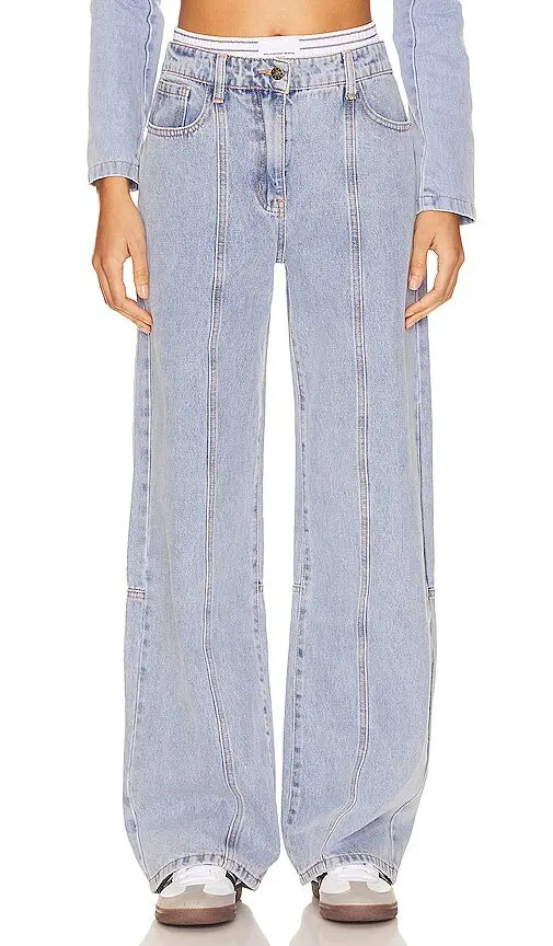 Lioness Dawson Wide Leg Jeans - Washed Blue