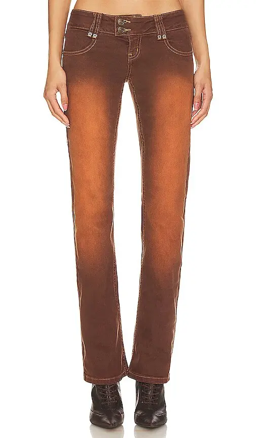 JADED LONDON Slim Bootcut Stretch Jeans In Orange