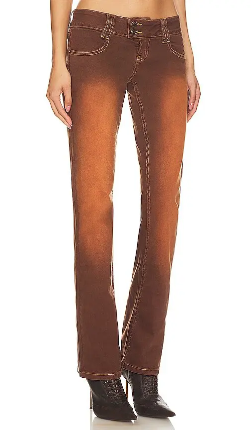 JADED LONDON Slim Bootcut Stretch Jeans In Orange