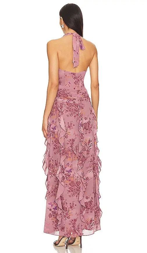 Nbd Divya Floral Maxi Dress In Mauve Floral - 6% Off | Editorialist