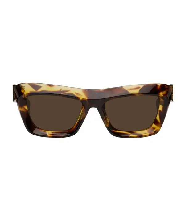 Bottega Veneta Tortoiseshell Scoop Squared Acetate Sunglasses - 002 Havana