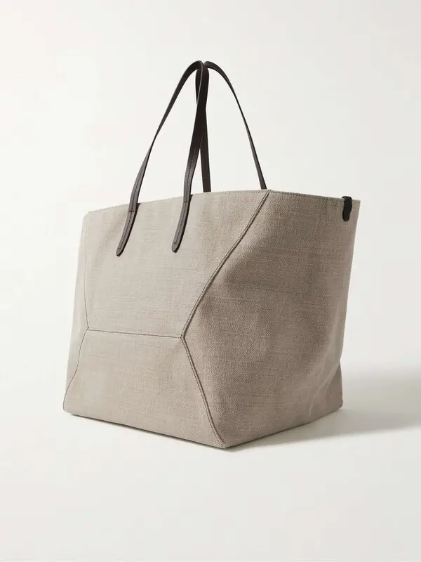 Brunello Cucinelli Leather-trimmed Canvas Tote