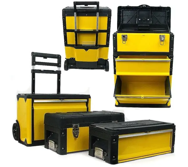 STALWART Stackable 3-in-1 Portable Tool Box On Wheels