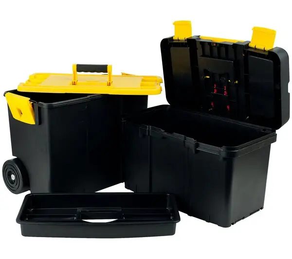 STALWART Portable Tool Box W/wheels Stackable Tool Chest
