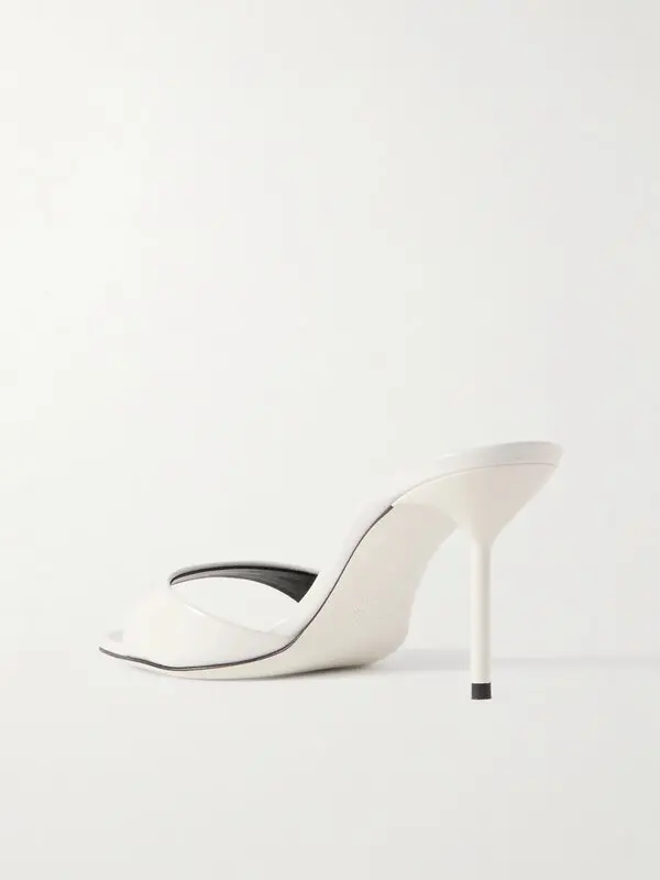 Paris Texas Lidia 70 Patent-leather Mules - White