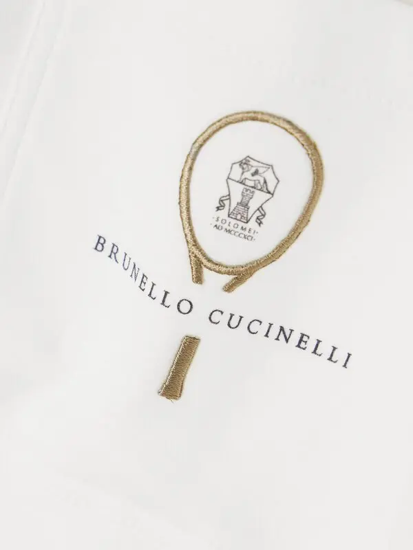 Brunello Cucinelli Tennis Piped Embroidered T-shirt