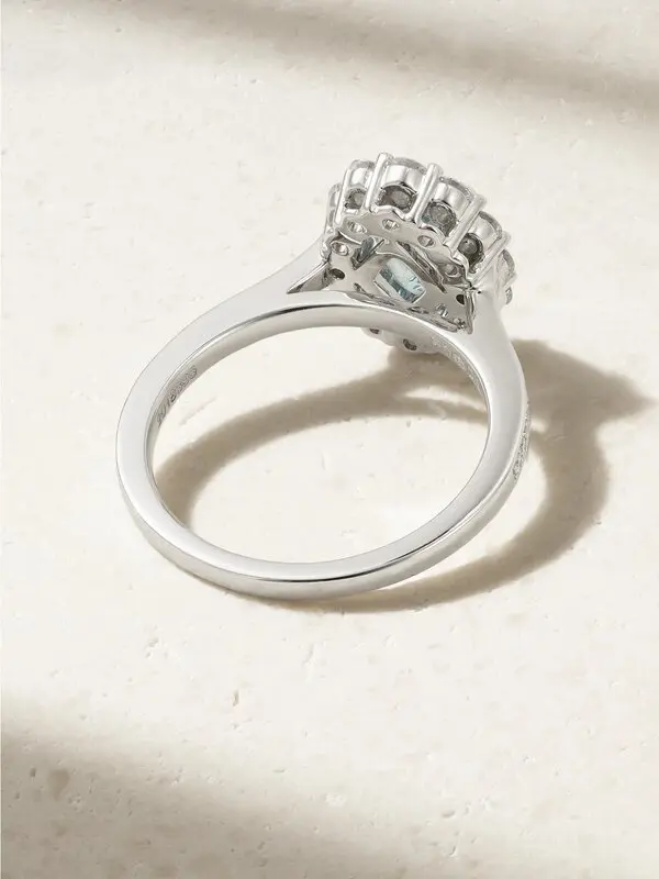GARRARD 1735 Platinum, Aquamarine And Diamond Ring