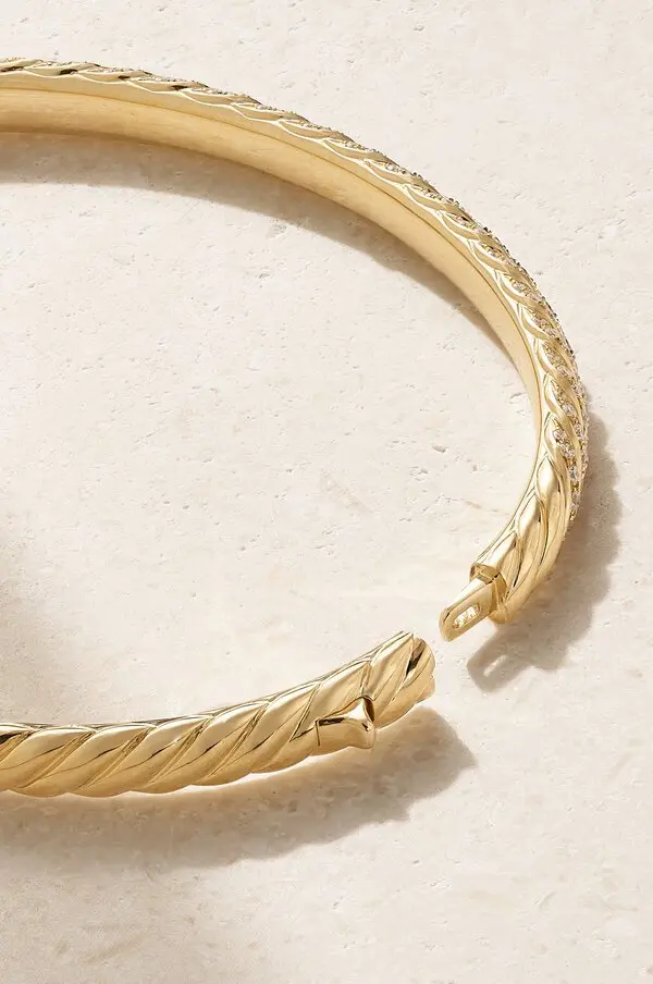 David Yurman Sculpted Cable 18-karat Diamond Bangle - Gold