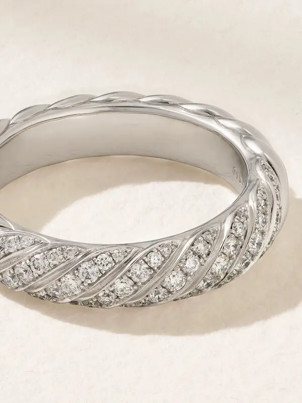 David Yurman Sculpted Cable Diamond Ring - Gold
