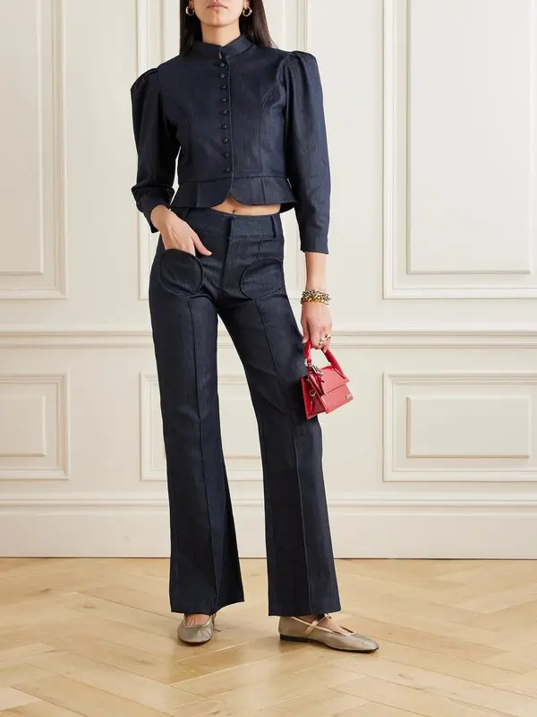 DESTREE Amoako Denim Peplum Jacket - Blue