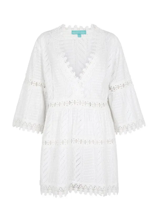 Melissa Odabash Victoria Broderie-anglaise Cotton Kaftan - White