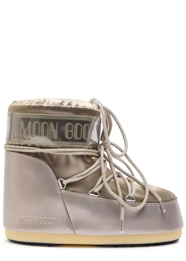 Moon Boot Icon Padded Metallic Satin Snow Boots - Gold