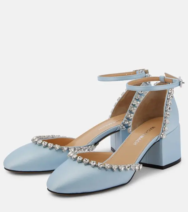 Mach & Mach Audrey 55 Embellished Satin Pumps