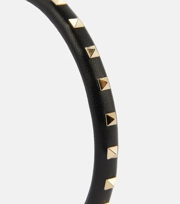 Valentino Garavani Embellished Leather Headband