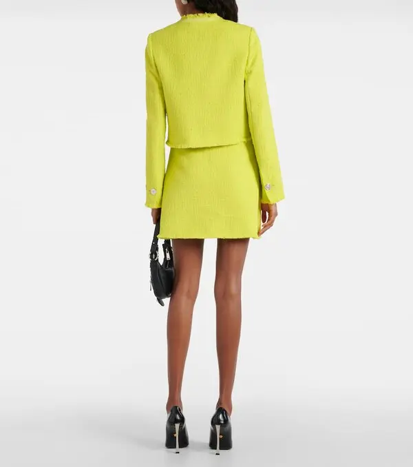 Versace Cotton-blend Boucle Jacket - Yellow