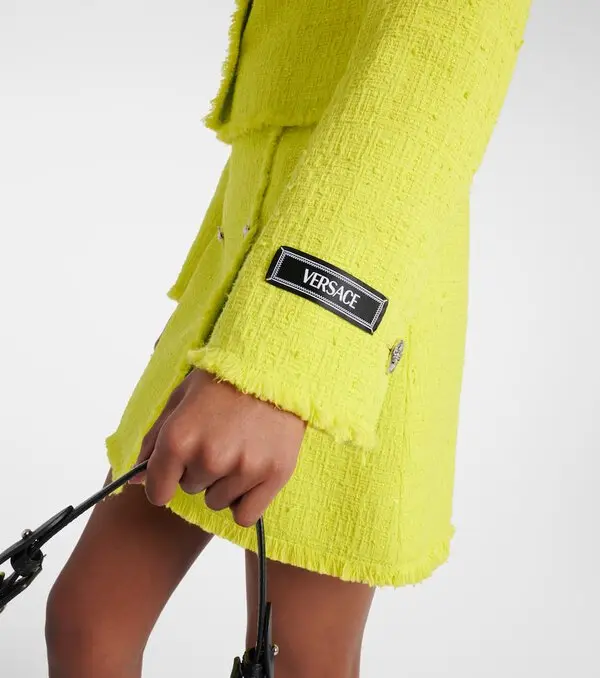 Versace Cotton-blend Boucle Jacket - Yellow