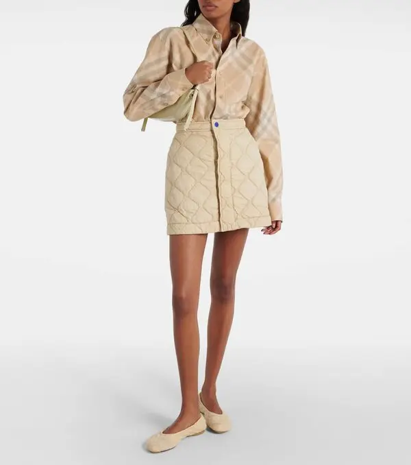 Burberry Ekd Quilted Leather Ballerinas - Beige