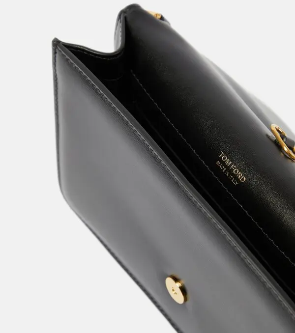 TOM FORD Small Leather Shoulder Bag - Black