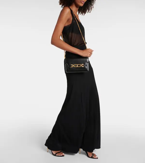 TOM FORD Small Leather Shoulder Bag - Black