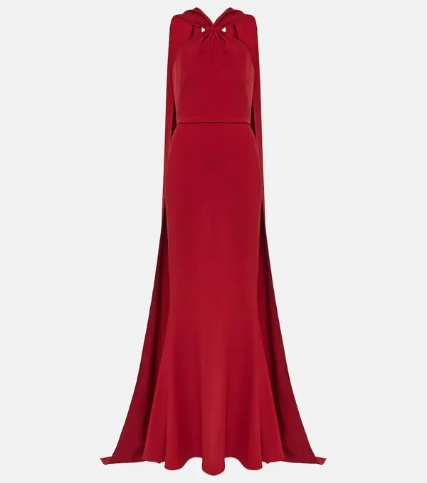 Safiyaa Lilien Halterneck Gown - Red