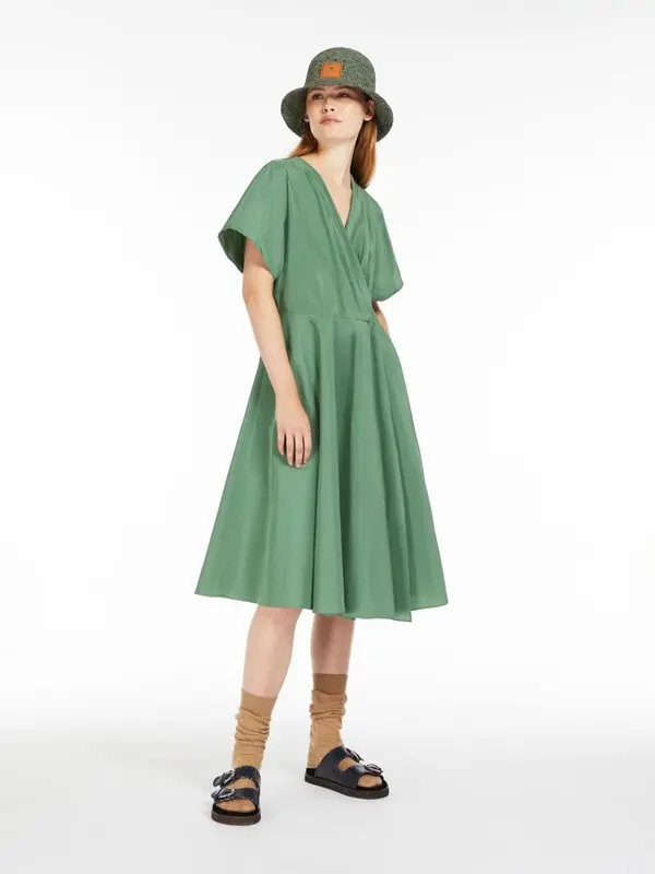 Max Mara Cotton Taffeta Dress - Green | Editorialist