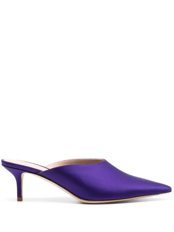 SCAROSSO Laura 60mm Satin Mules - Purple