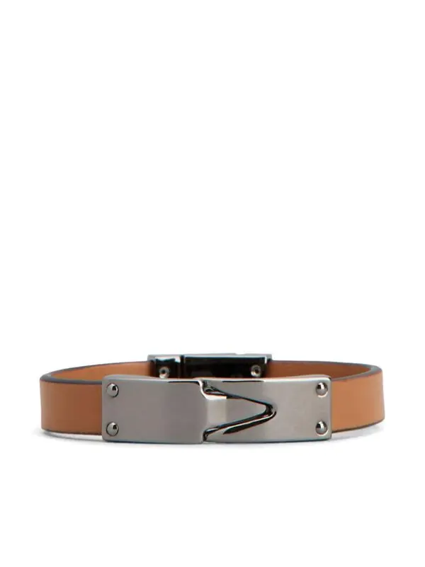 TOD'S Greca Leather Bracelet - Brown