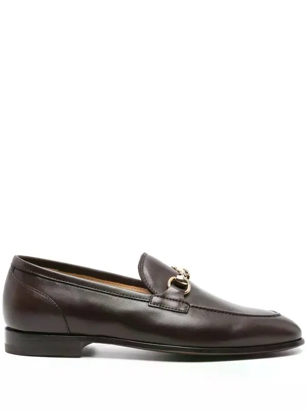 SCAROSSO Alessandra Leather Loafers - Brown