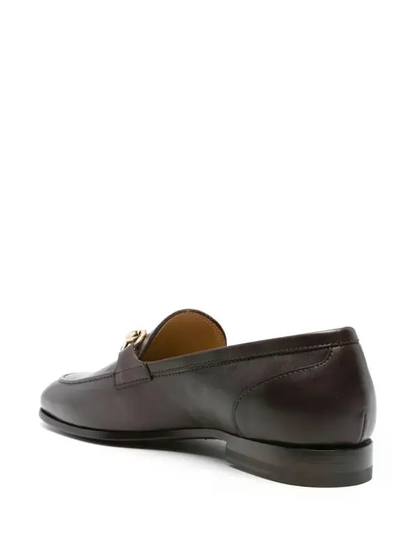 SCAROSSO Alessandra Leather Loafers - Brown