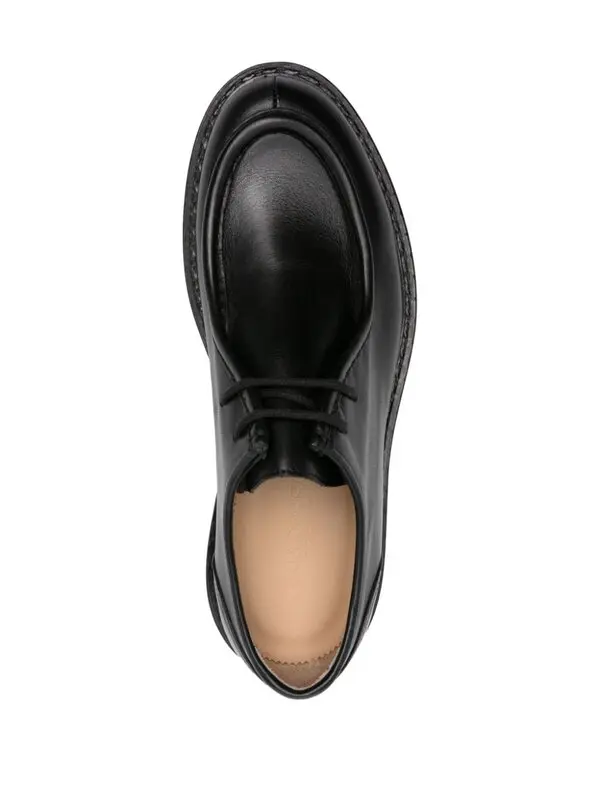 SCAROSSO Damiano Leather Derby Shoes - Black